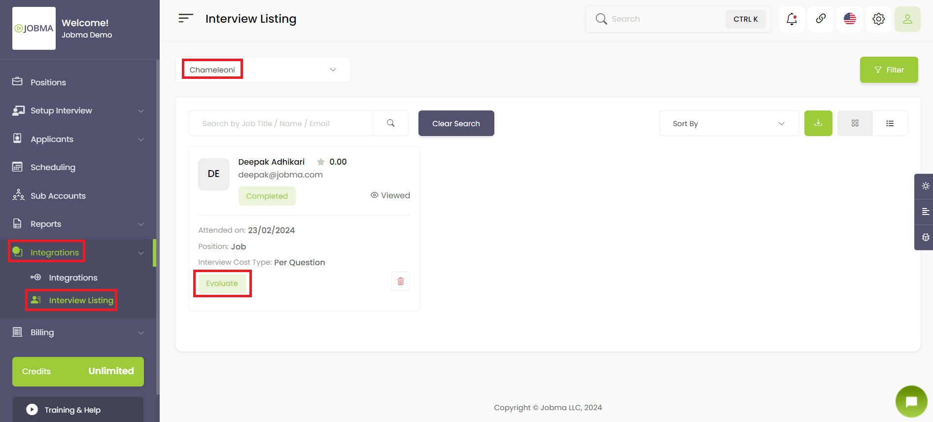 A Guide on Jobma Integration with Chameleon